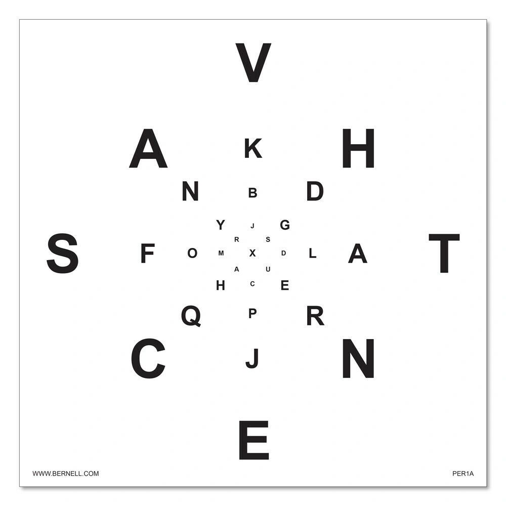 Peripheral Vision Training Chart